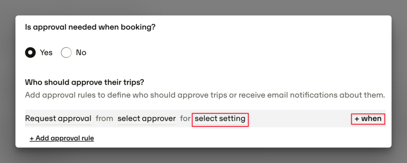 Set up an “approval needed” process for travel – Help center