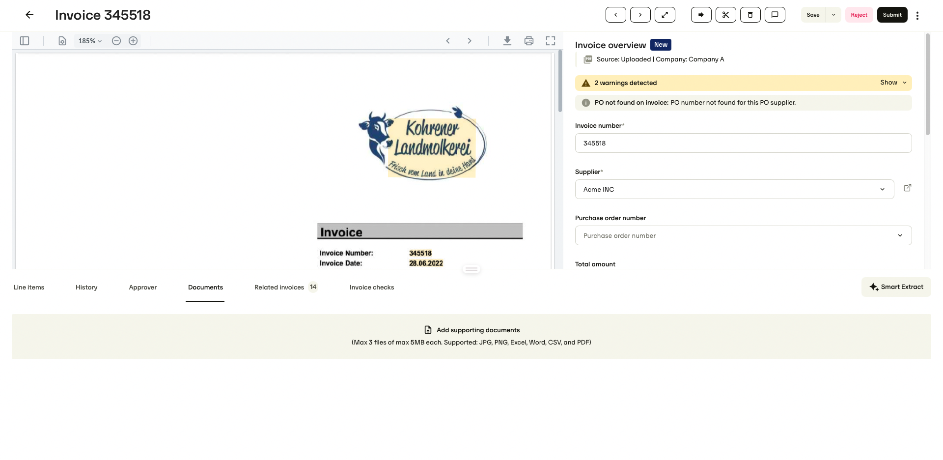 Upload a Peppol e-invoice in Perk – Help center