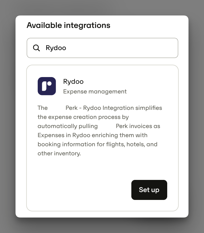 Integrate Rydoo with Perk – Help center