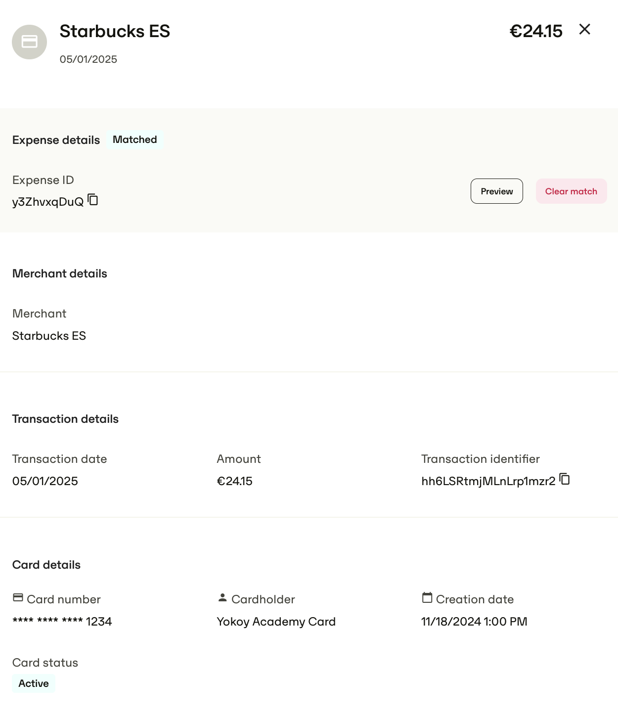 Correct incorrect card transaction matching – Help center