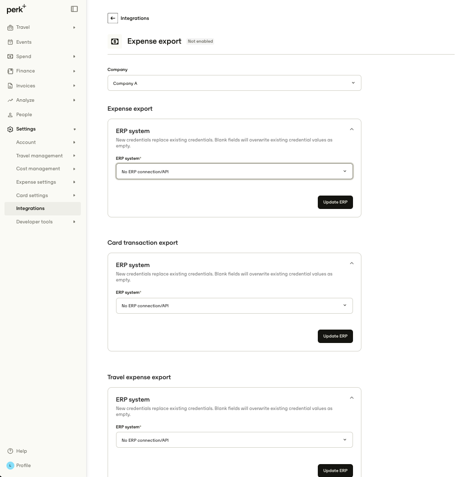 Integratie van de export van onkosten instellen voor onkosten ...