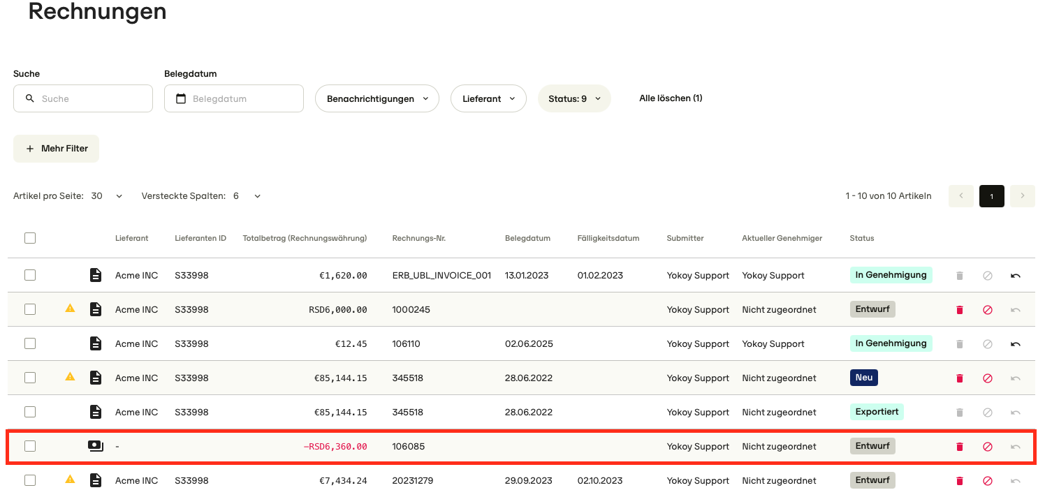 Beheer creditnota's op facturen – Helpcentrum